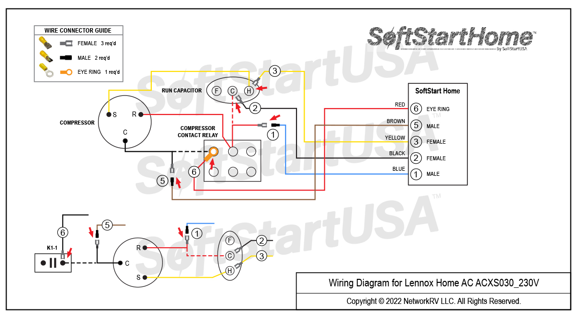Lennox Home A/C ACXS030 230V Wiring Diagram - SoftStartHome